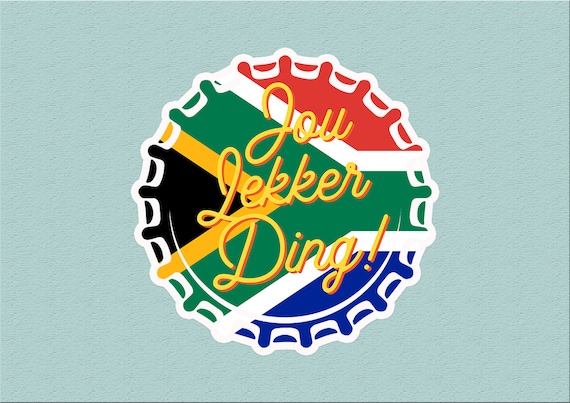Jou Lekker Ding Sticker Funny Bottle Cap South African Flag - Etsy