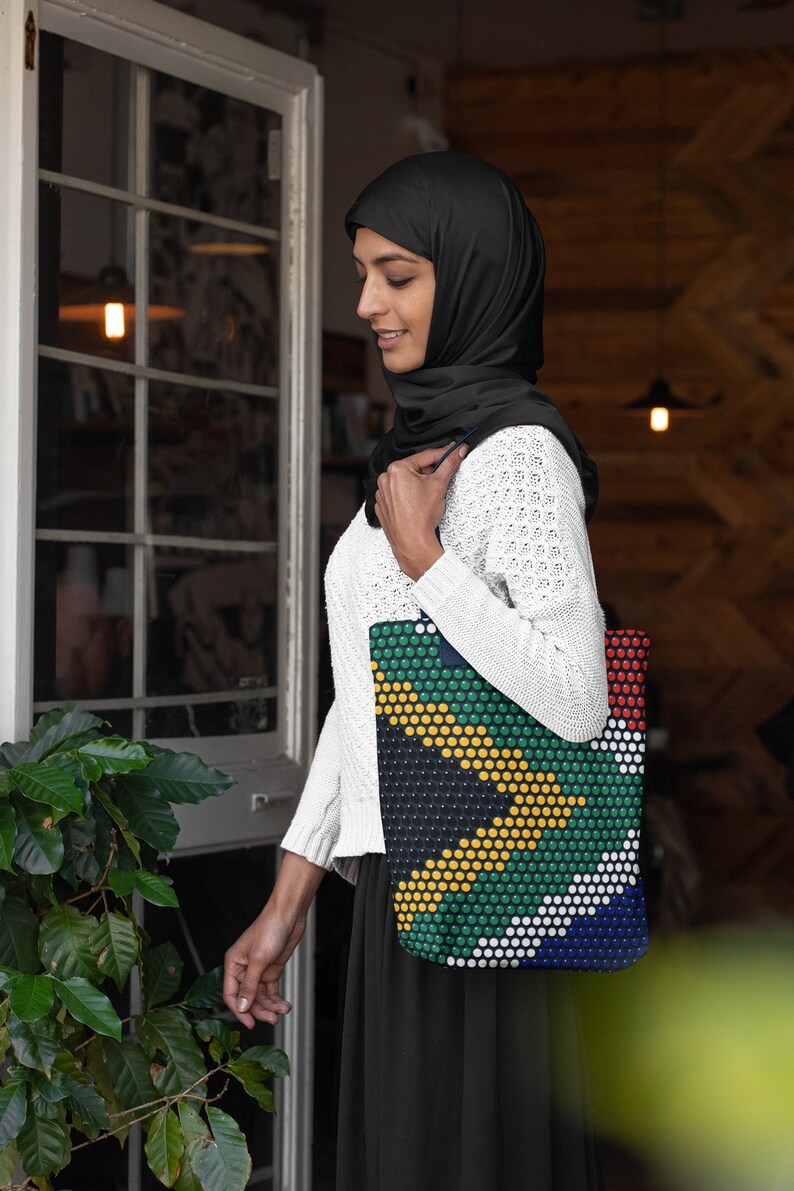 South Africa Flag Tote Bag Traditional Zulu Beadwork Graphic/faux ...
