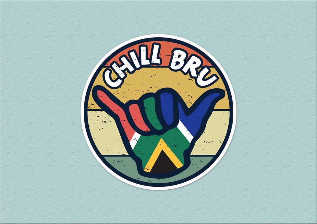 South Africa Hang Out Sticker | Shaka Hand | Chill Bru | South African ...
