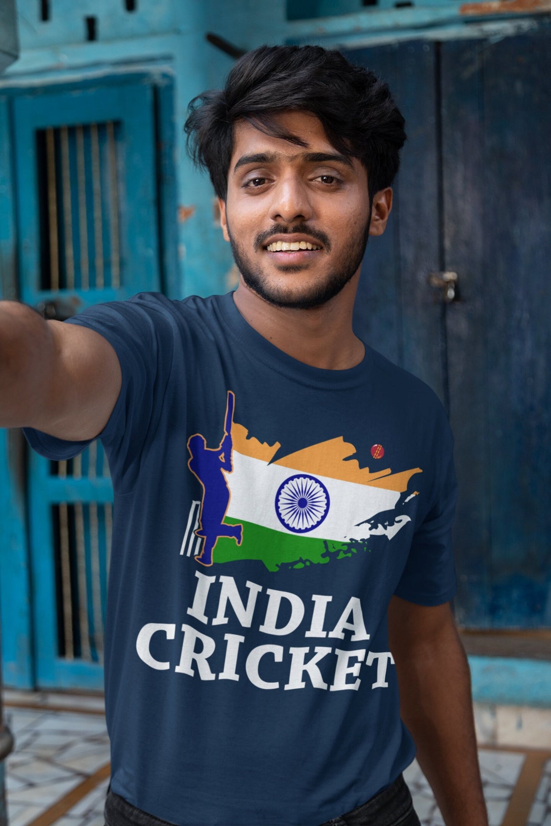 India Cricket T-shirt With Indian Flag & Brush Stroke | Cricket ...