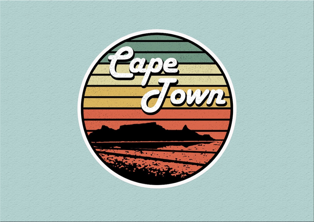 Vintage Cape Town Table Mountain South Africa Decal Sticker - Perfect ...