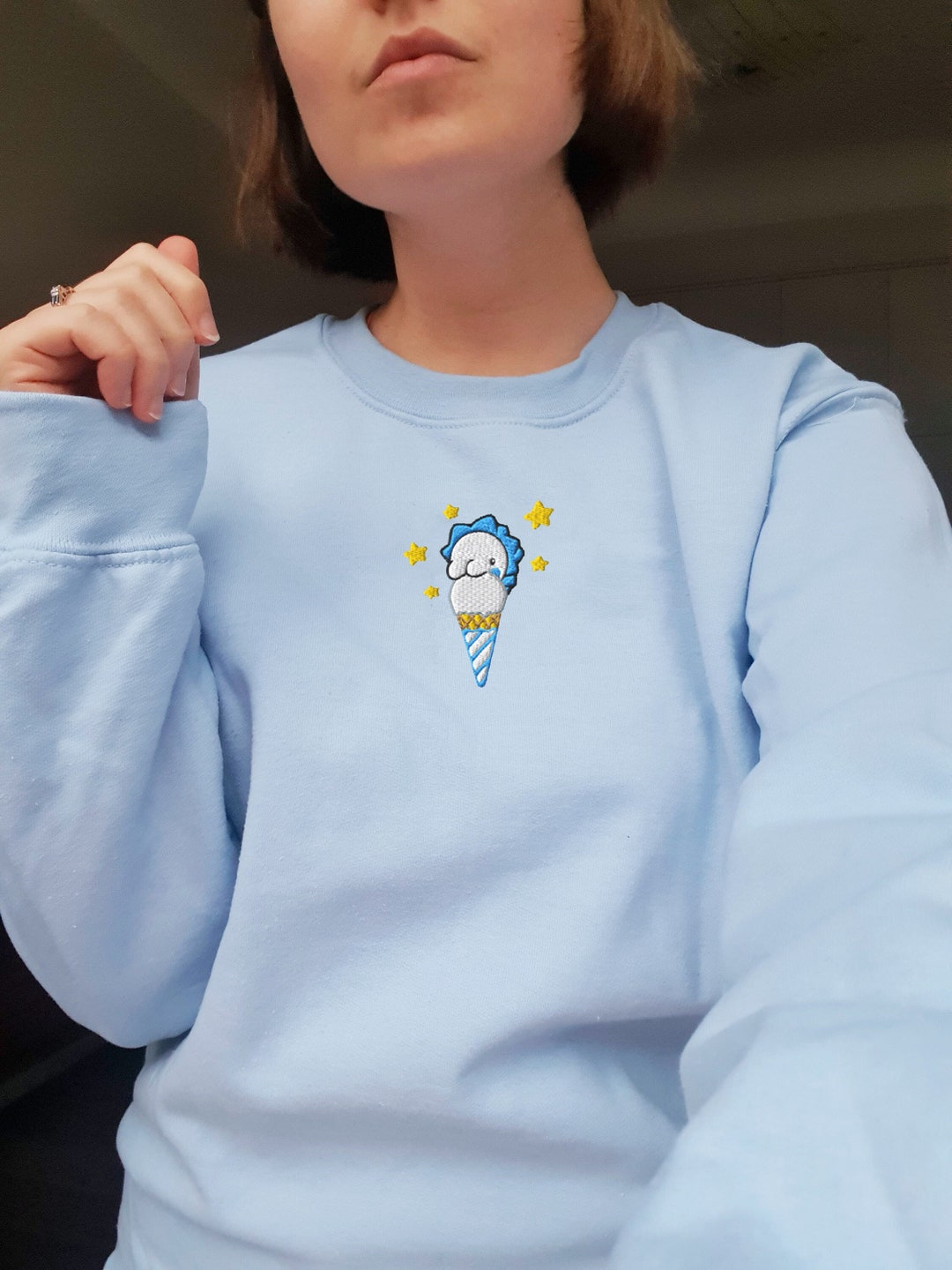 Embroidered Snom Sweatshirt - Etsy