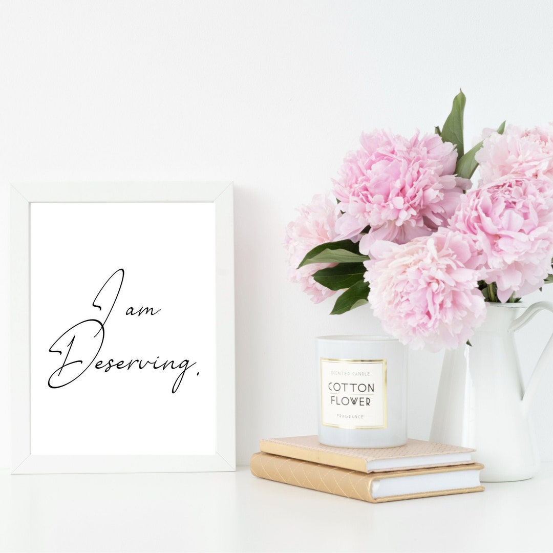 Positive Affirmation Wall Art I Am Deserving - Etsy