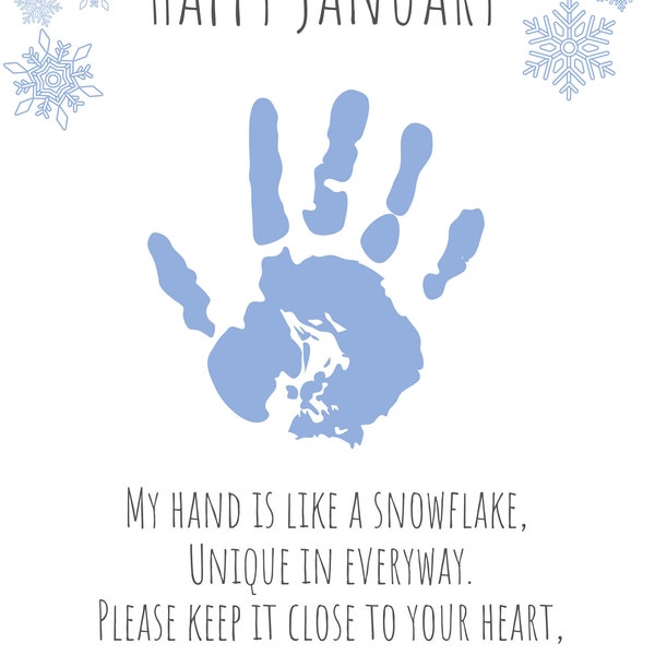 January Handprint Art - Etsy