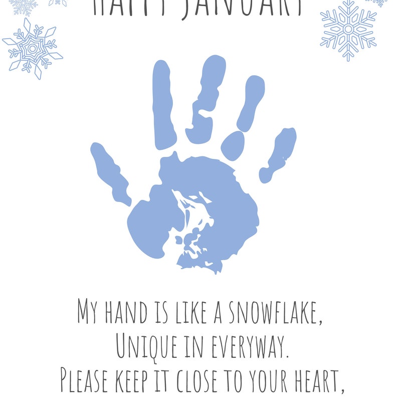 Hand Print Art Winter - Etsy