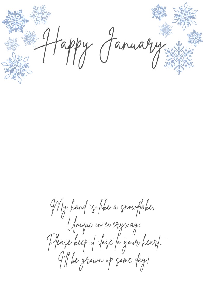 Winter Snowflake Handprint Art: January Craft (digital Download) - Etsy ...