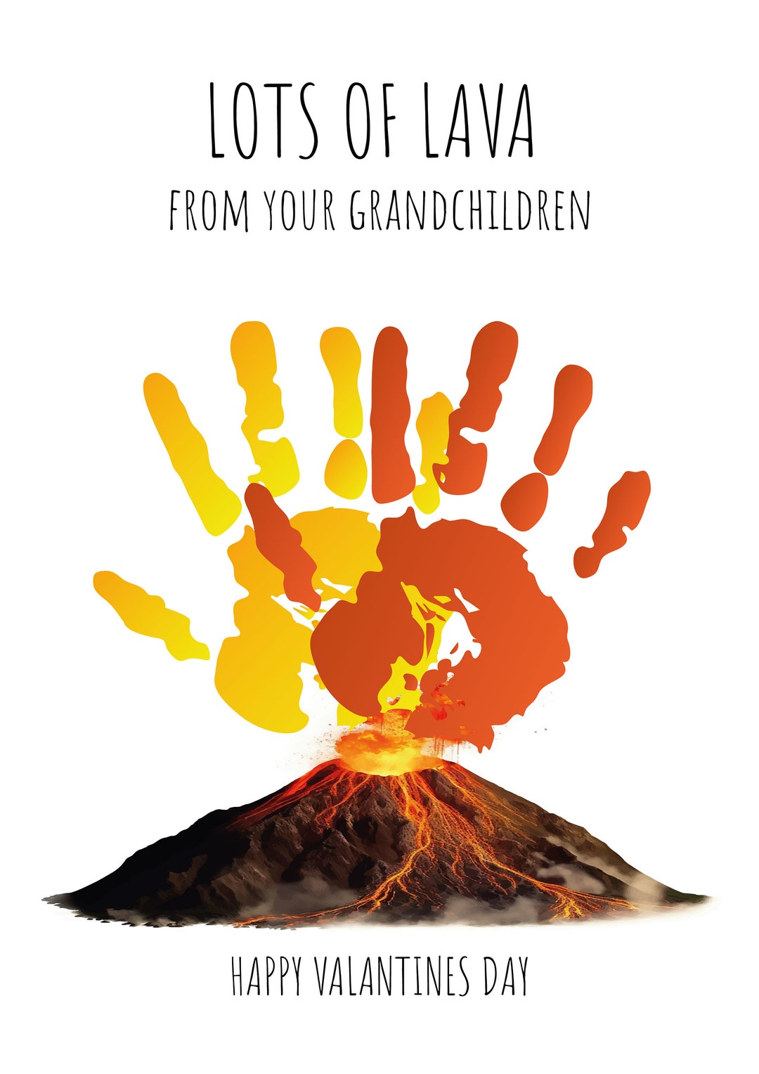 Valentine's Lava Handprint Art: Grandparent Gift (digital Download) - Etsy