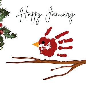 Winter Robin Handprint Art: January Craft, DIY Gift (digital Download ...