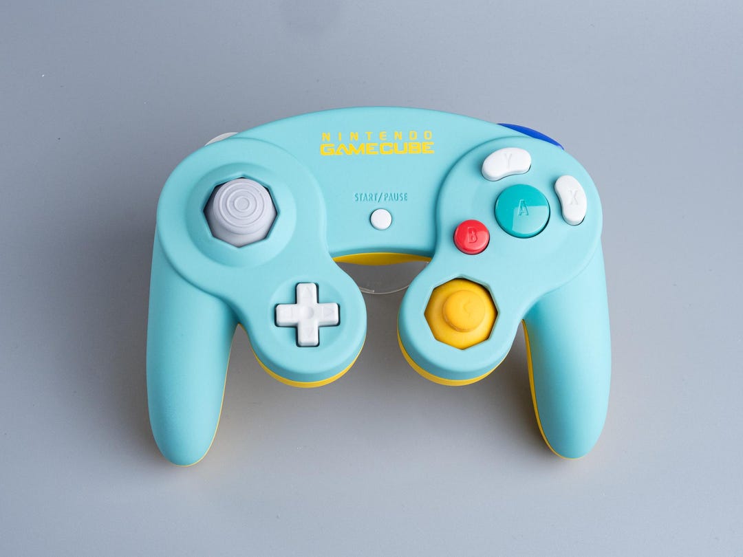 Gamecube Custom Controller Shells ~ Blue and Yellow ~ Custom Painted Shells for OEM Gamecube ...
