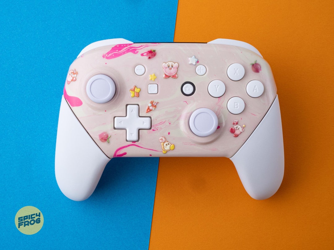 PRE-ORDER Switch Pro Controller Kirby in Dreamland Painted Shells ...