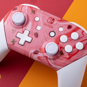 NEW Switch Pro Controller Strawberry Milk Painted Shells, Custom ...