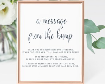 Minimal Message From the Bump Sign - Etsy