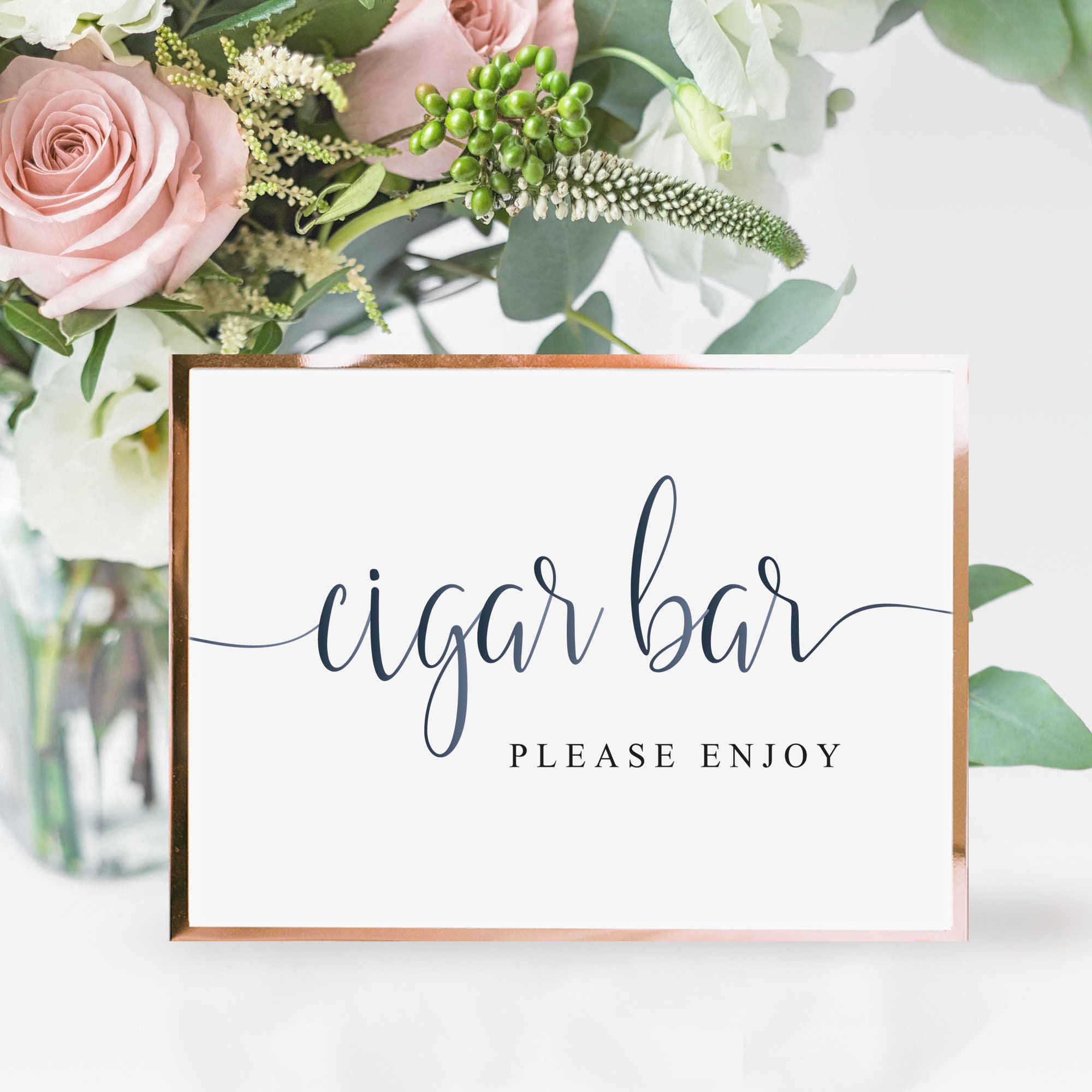 Cigars Sign cigar bar sign for wedding boho green leaves pdf B61 ...