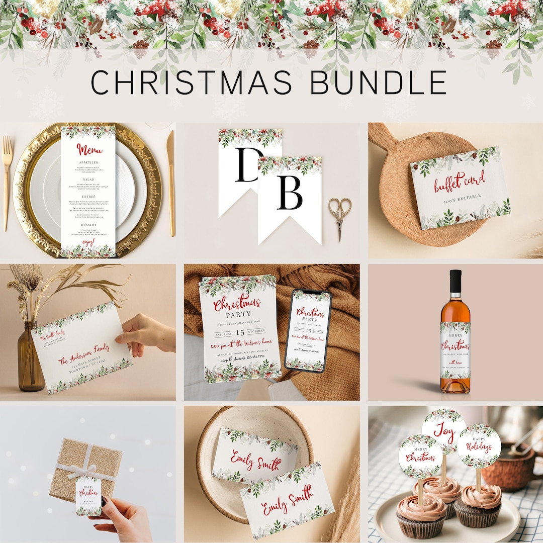 Christmas Bundle Christmas Dinner Bundle Christmas Party - Etsy