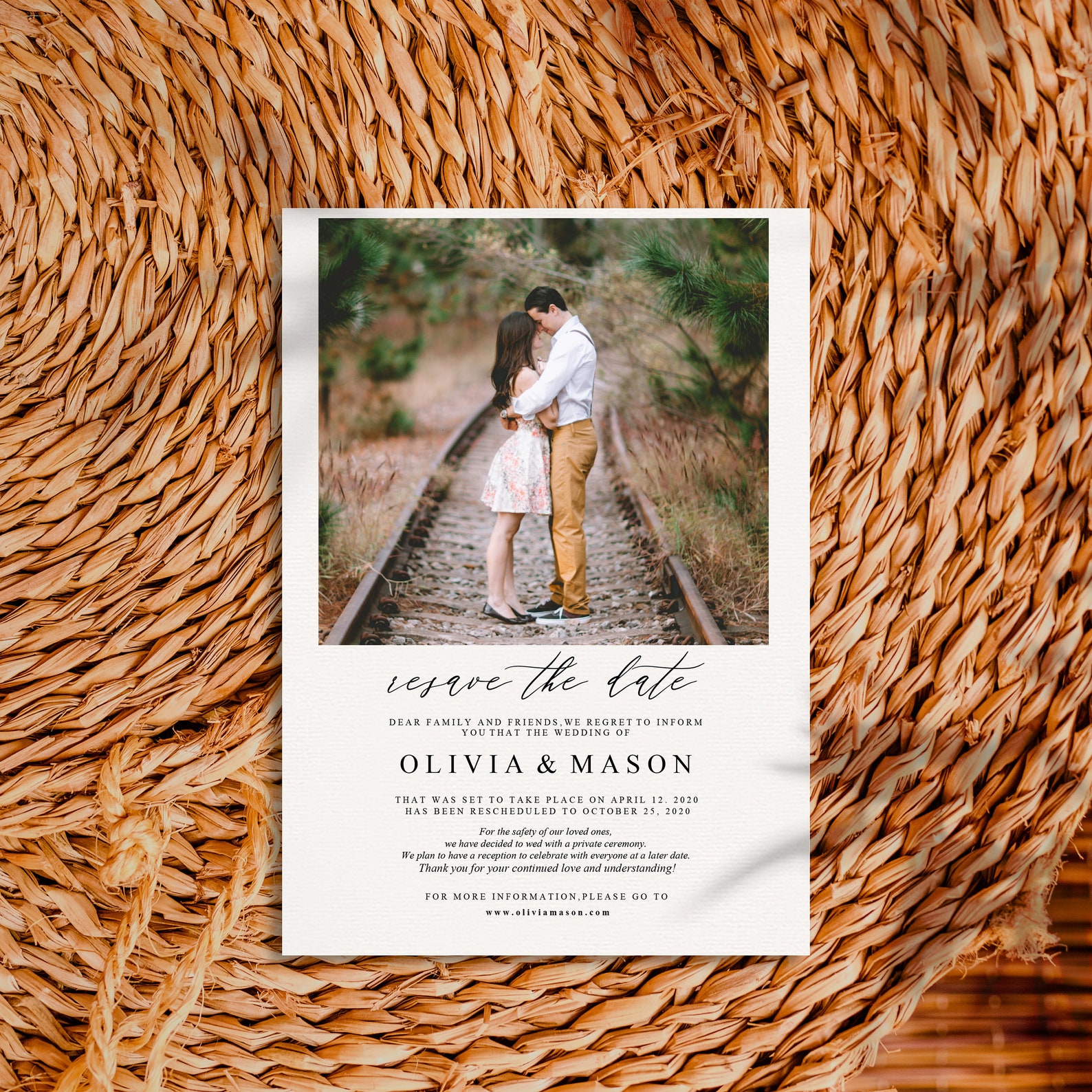 Photo Resave the Dates Template Save the New Date Cards With | Etsy