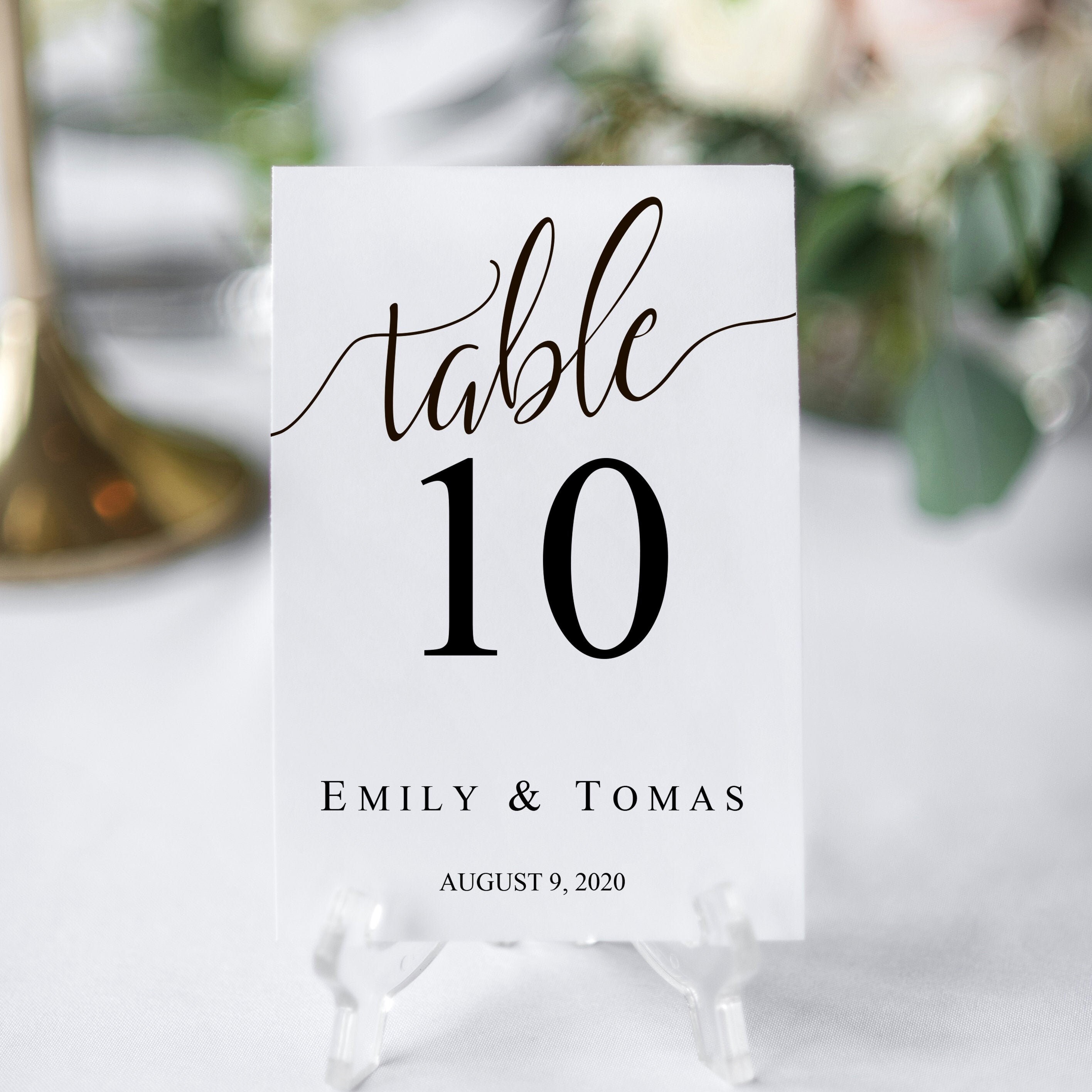 Wedding Table Numbers Printable Calligraphy Table Numbers 