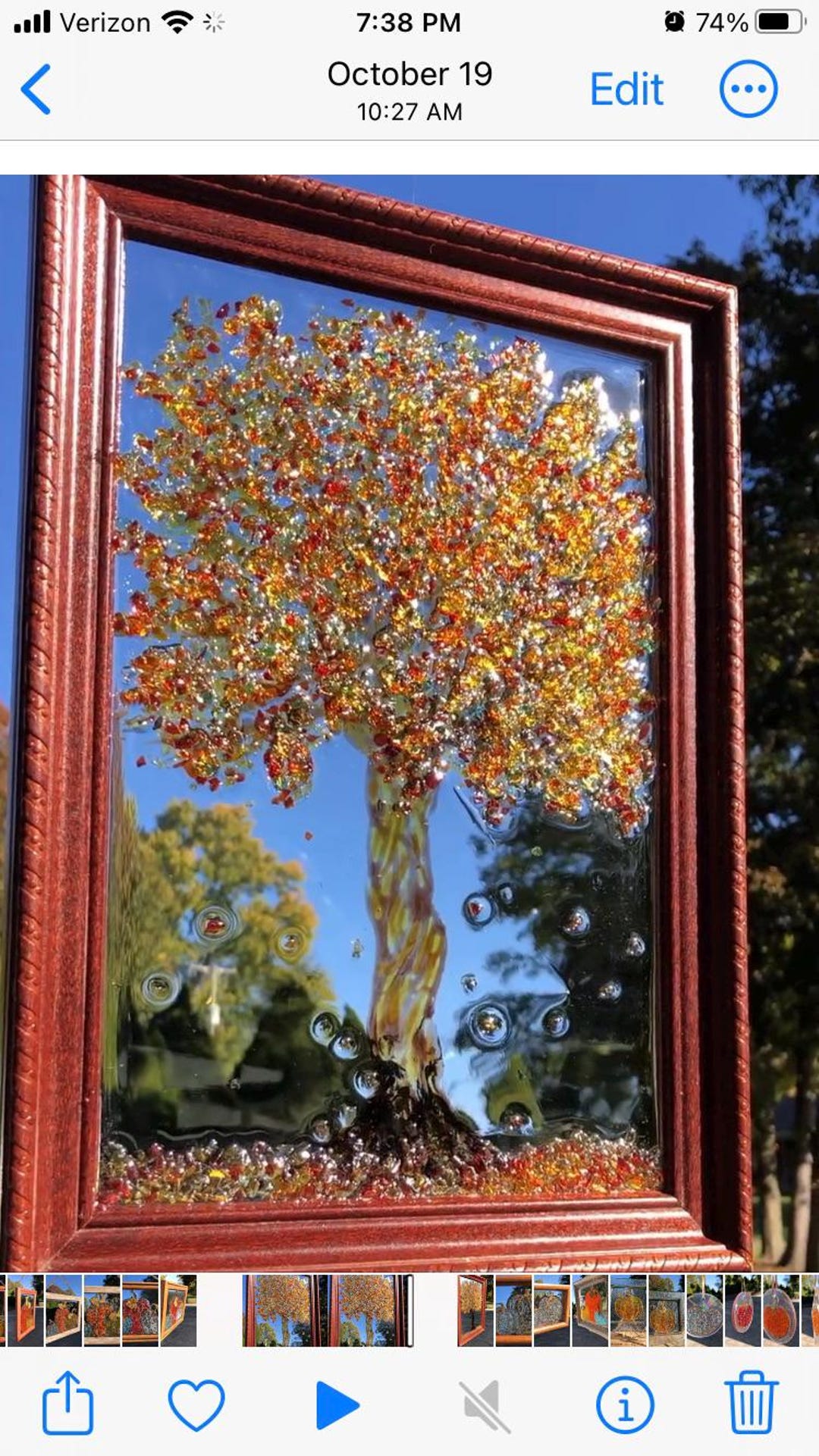 Shattered Art Glass Fall Tree - Etsy