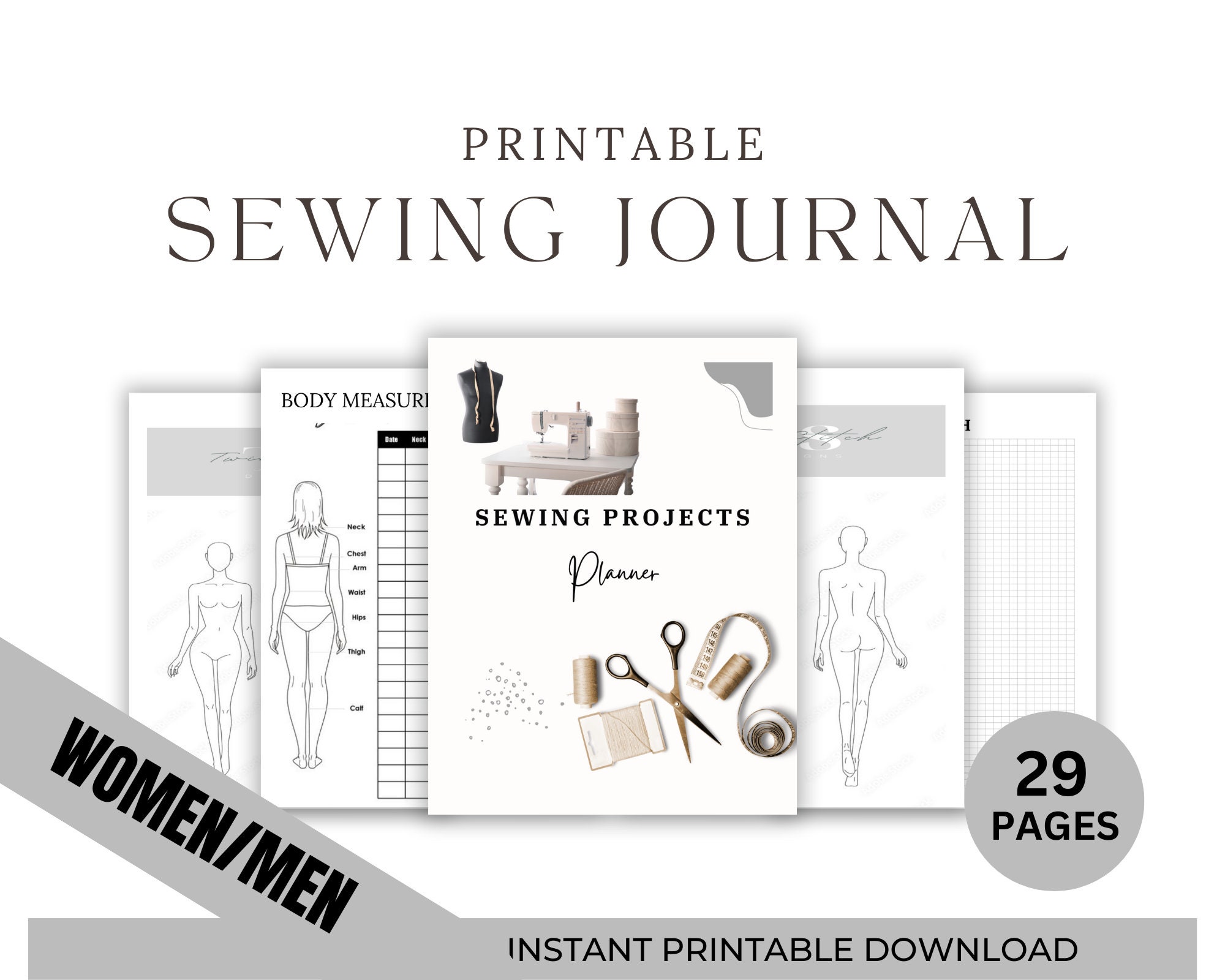 Sewing Planner Printable Organizer Tracker, 30 Pages Easy Digital PDF ...