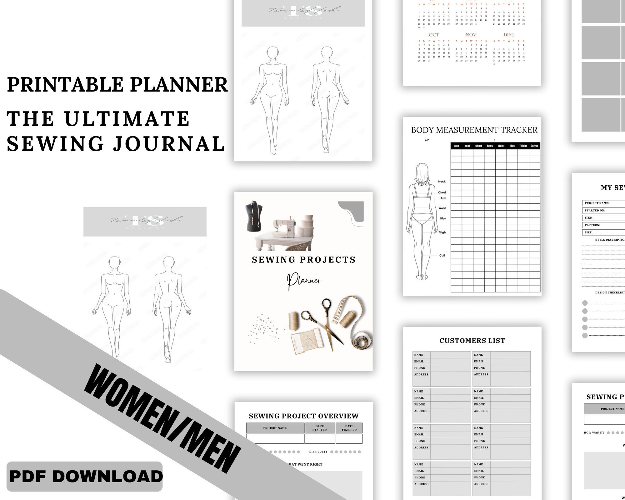 Sewing Planner Printable Organizer Tracker, 30 Pages Easy Digital PDF ...