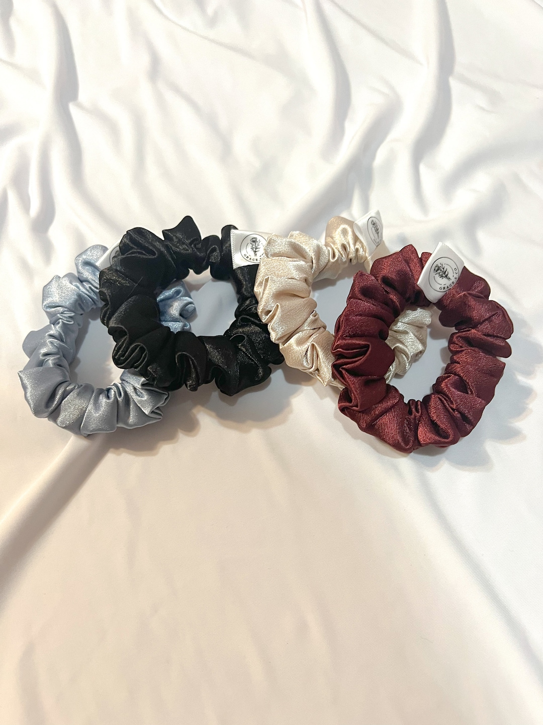 Satin Skinny Scrunchies | Satin Mini Scrunchie | Satin Baby Scrunchies ...