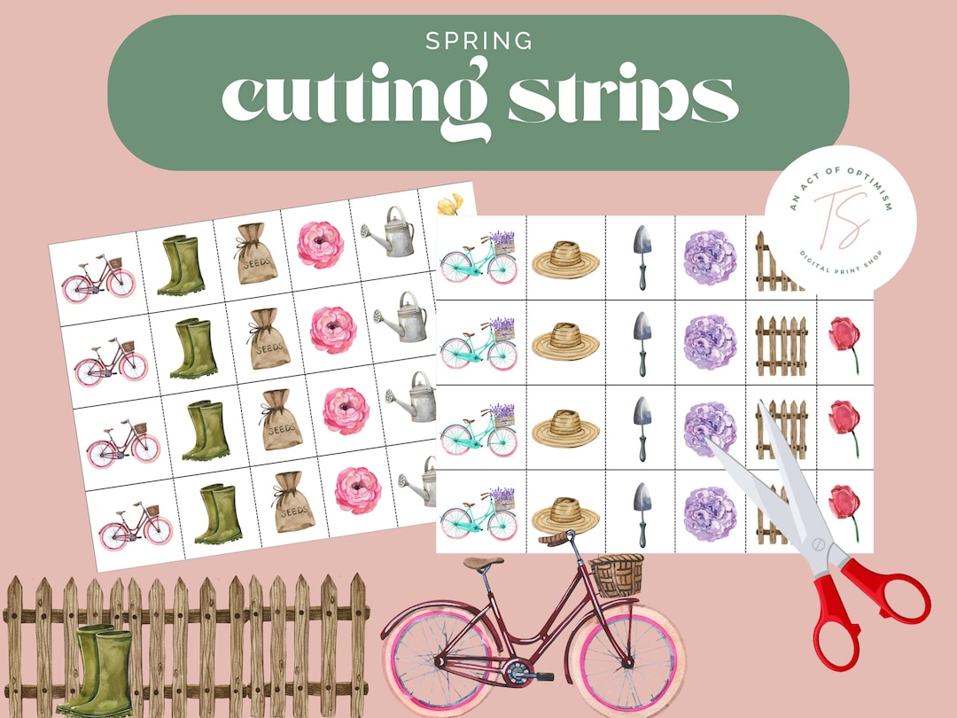 SPRING Cutting Strips for Homeschool and Classroom Scissor Skills Pre K ...