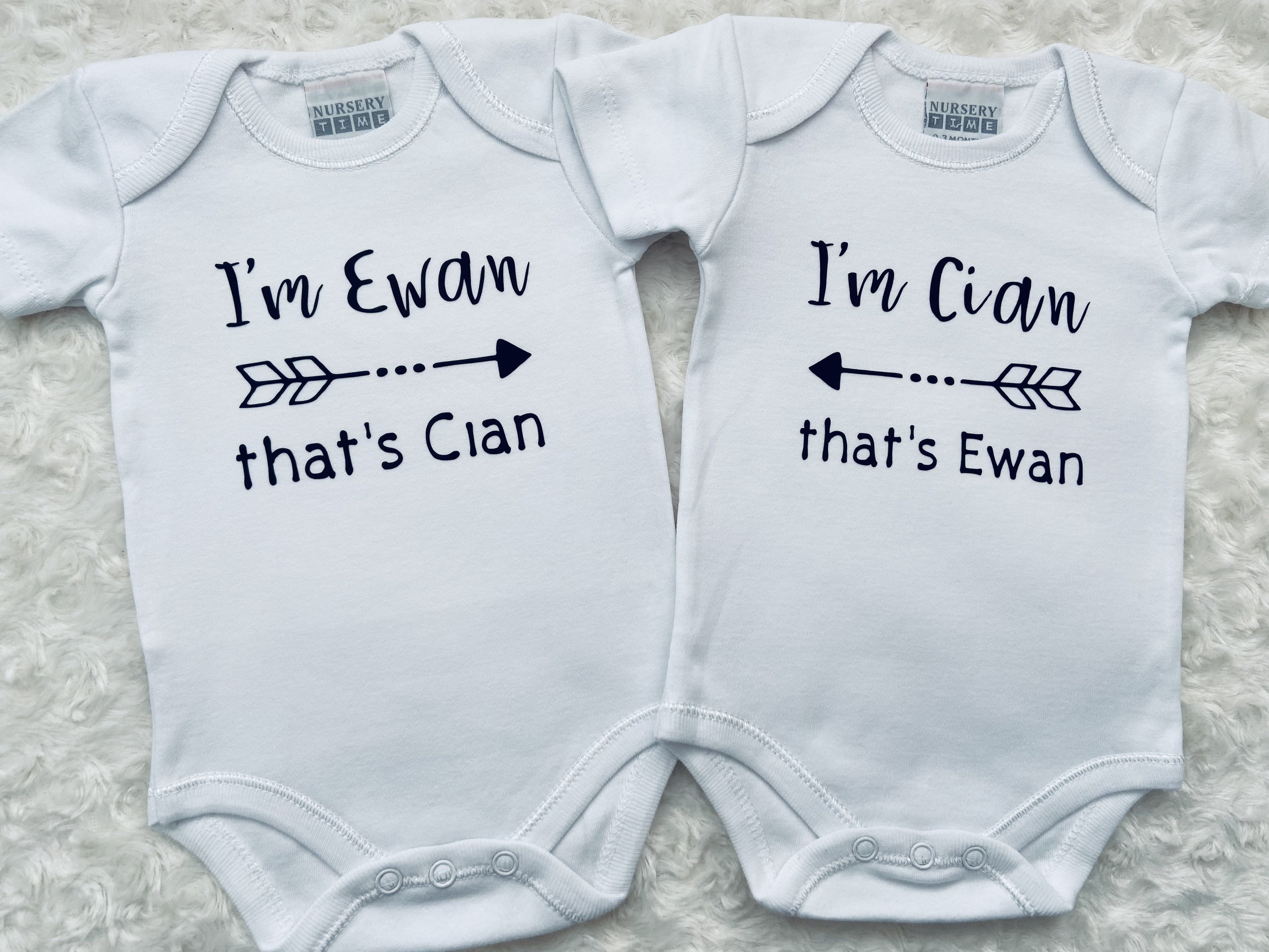 Personalised Twin Baby Gift Set, Twins Matching Vests, Gifts for New ...