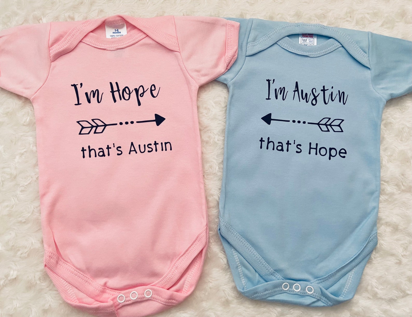 Personalised Twin Baby Gift Set, Twins Matching Vests, Gifts for New ...