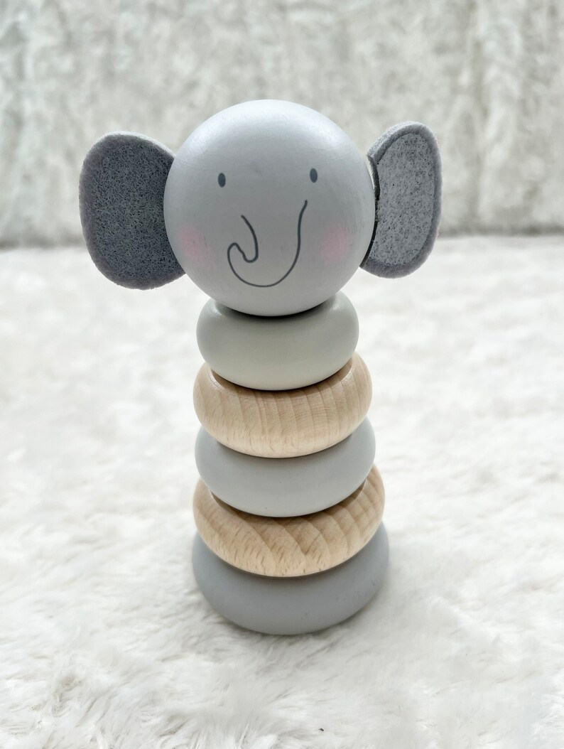 Wooden Baby Toys Tower Stacking Rings 1st Birthday Gift | Etsy UK