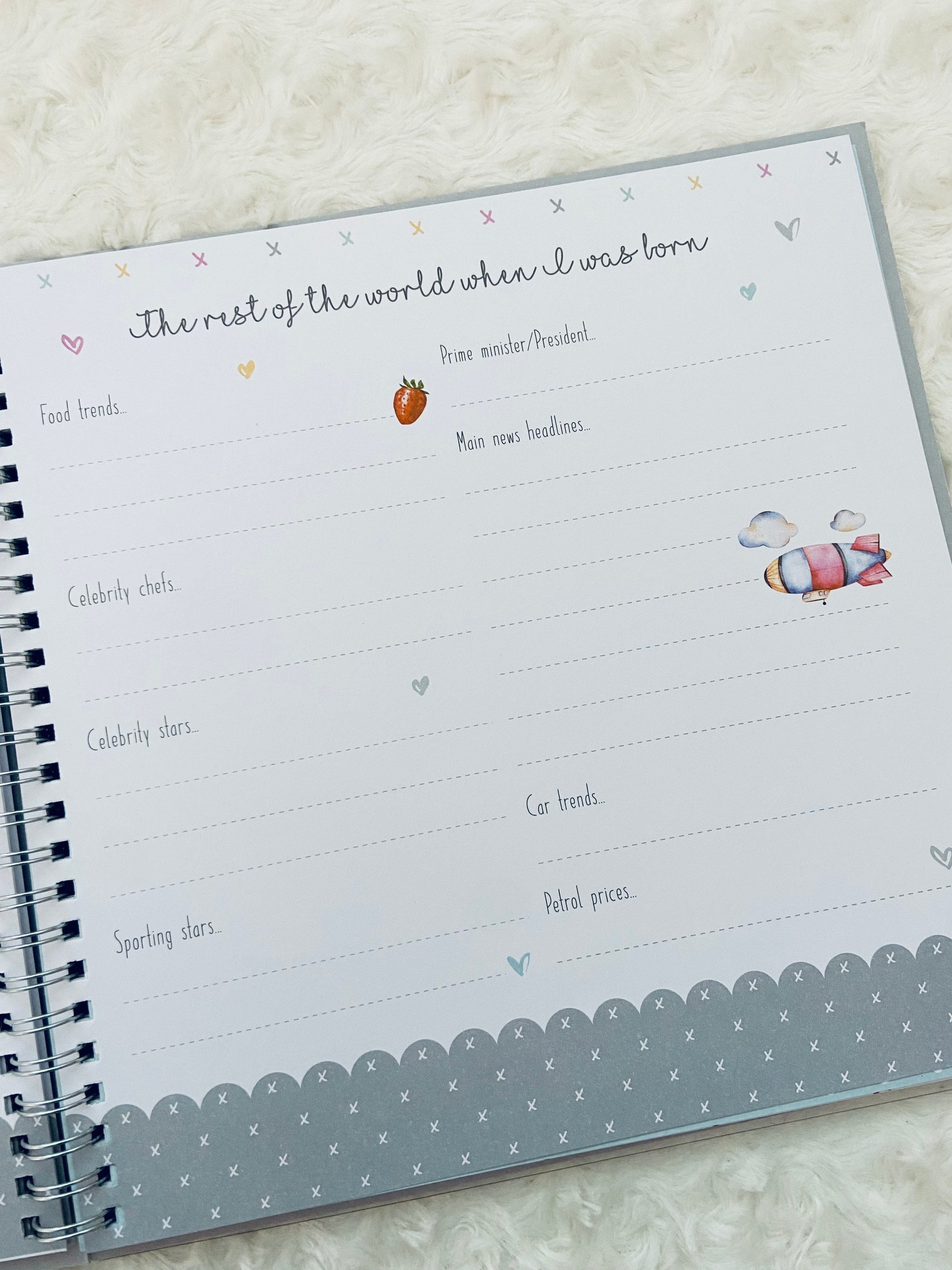 Personalised Baby Record Book Hello Baby My First Year - Etsy UK