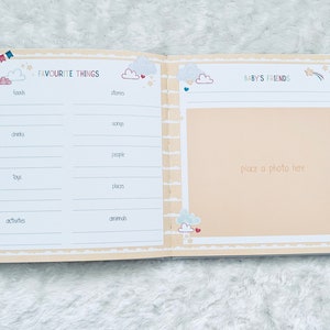 Baby Record Book Babys First Year Memory Book Personalised Baby Journal ...