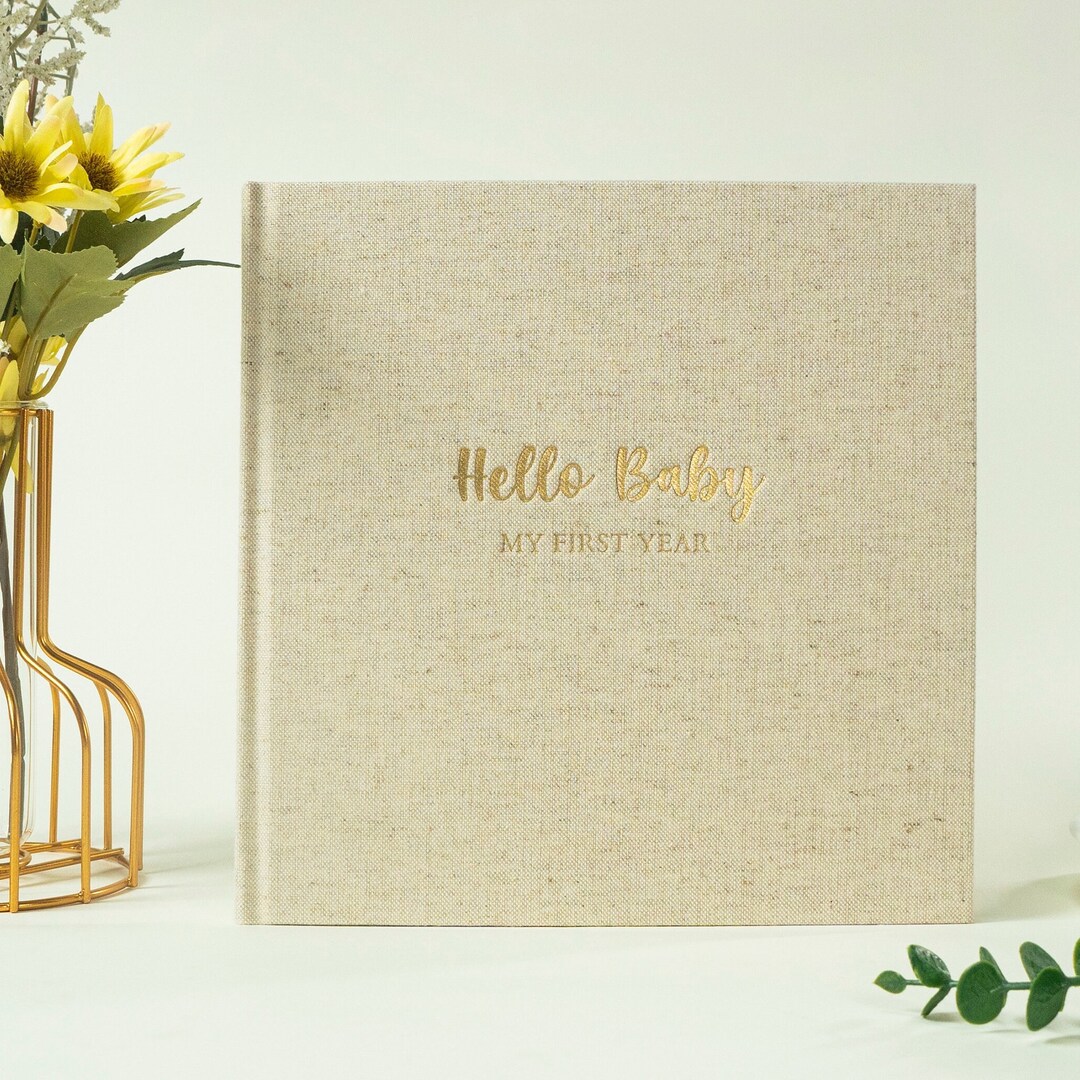 Baby Record Book | Baby Memory Book | Linen Baby Book | Baby's First ...