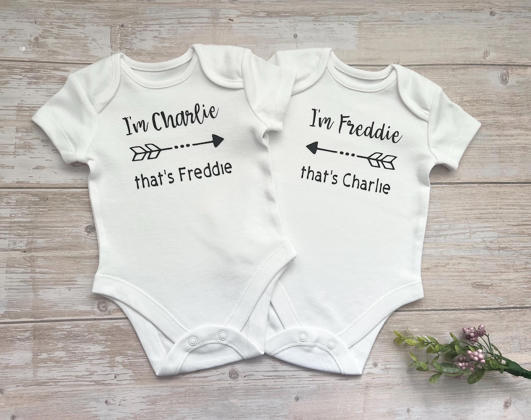 Personalised Twin Baby Gift Set, Twins Matching Vests, Gifts for New ...