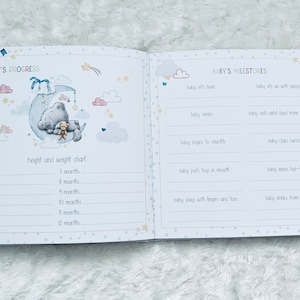 Baby Record Book Babys First Year Memory Book Personalised Baby Journal ...