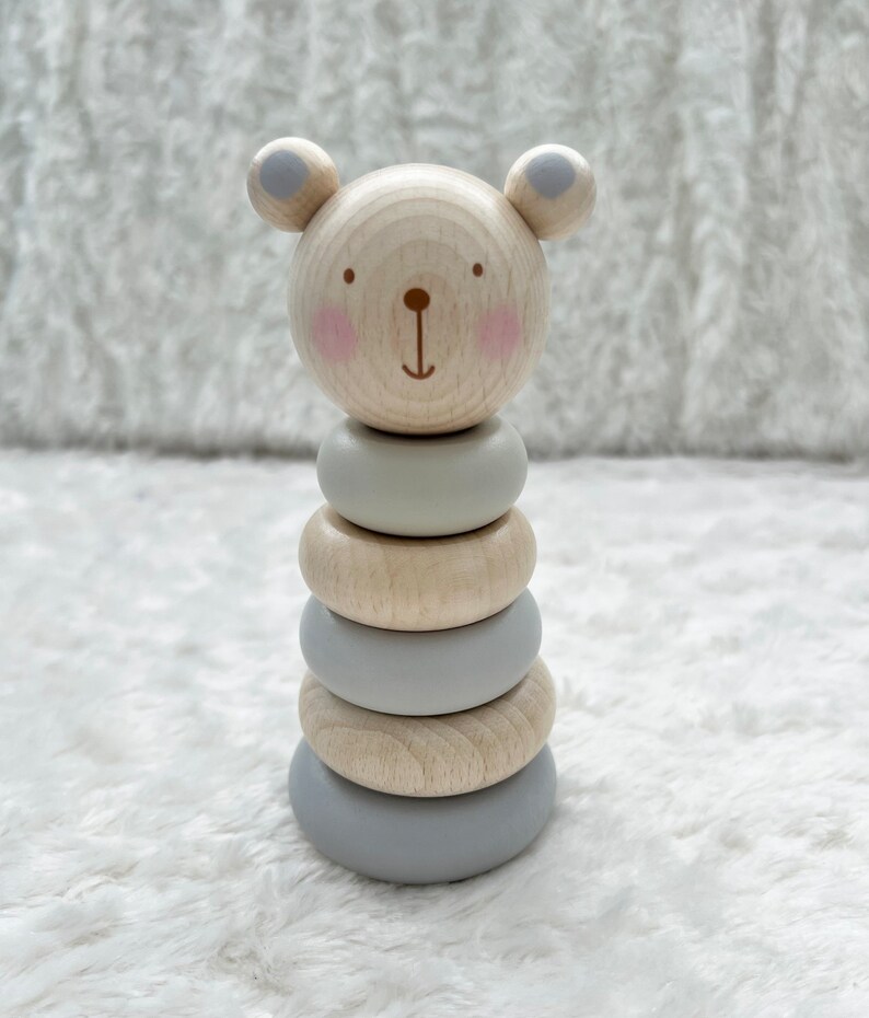 Wooden Baby Toys Tower Stacking Rings 1st Birthday Gift | Etsy UK