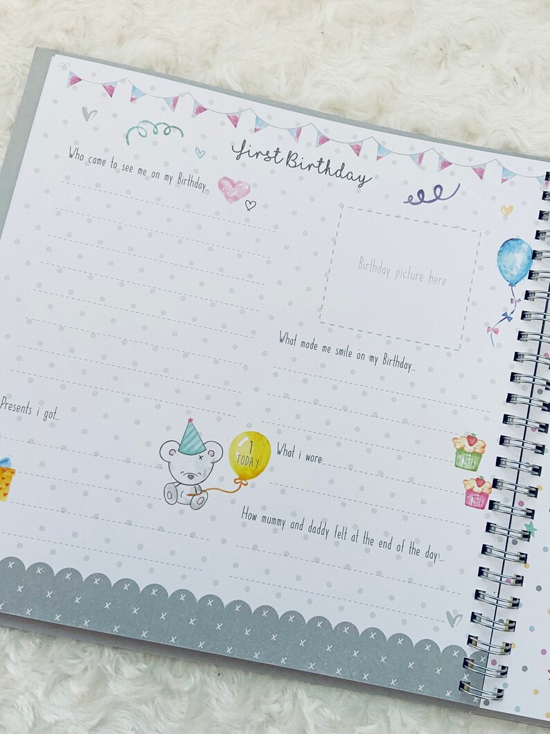 Personalised Baby Record Book Hello Baby My First Year - Etsy UK