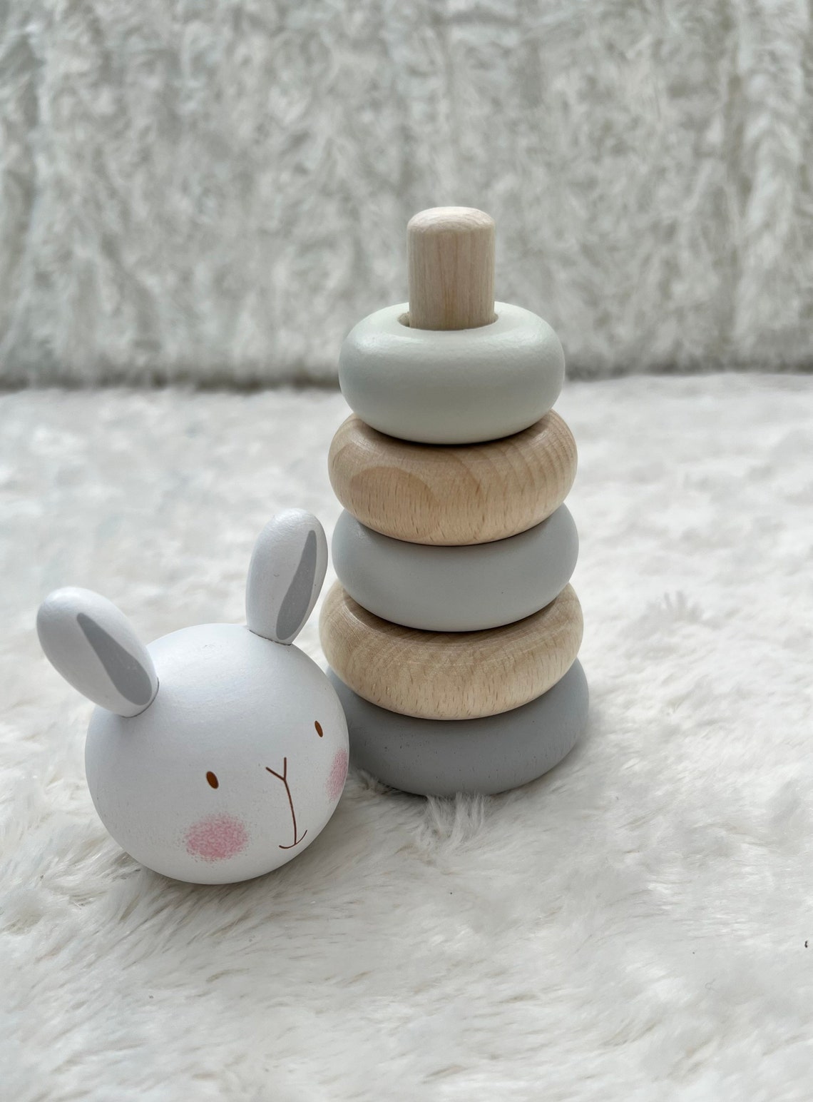 Wooden Baby Toys Tower Stacking Rings 1st Birthday Gift | Etsy UK