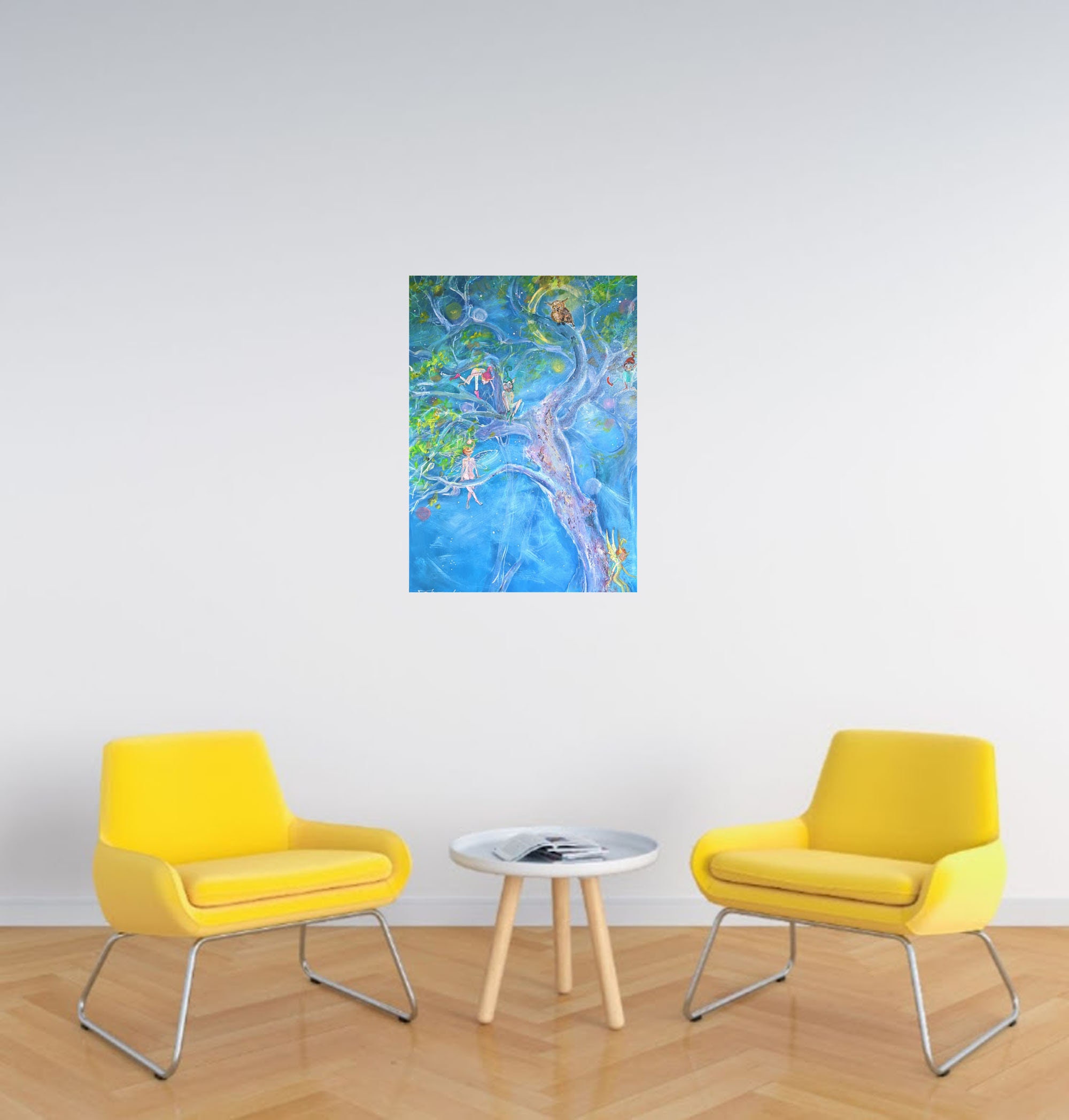 Magic Tree Original Art, Elves and Fairies Painting , Fairy Tale ...