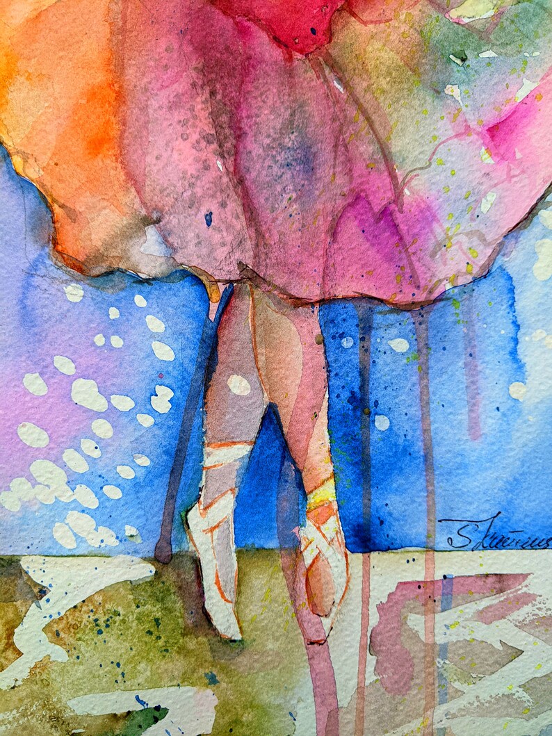 Ballet Dancer Original Watercolor Painting | Dance Art 30x45 Cm | Hand ...