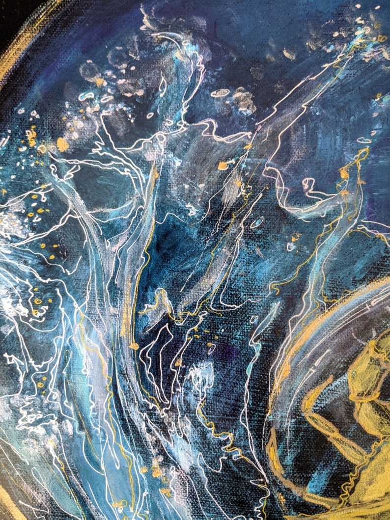 Cancer Zodiac Sign Painting Astrology Vintage Original Canvas Art 16 by ...