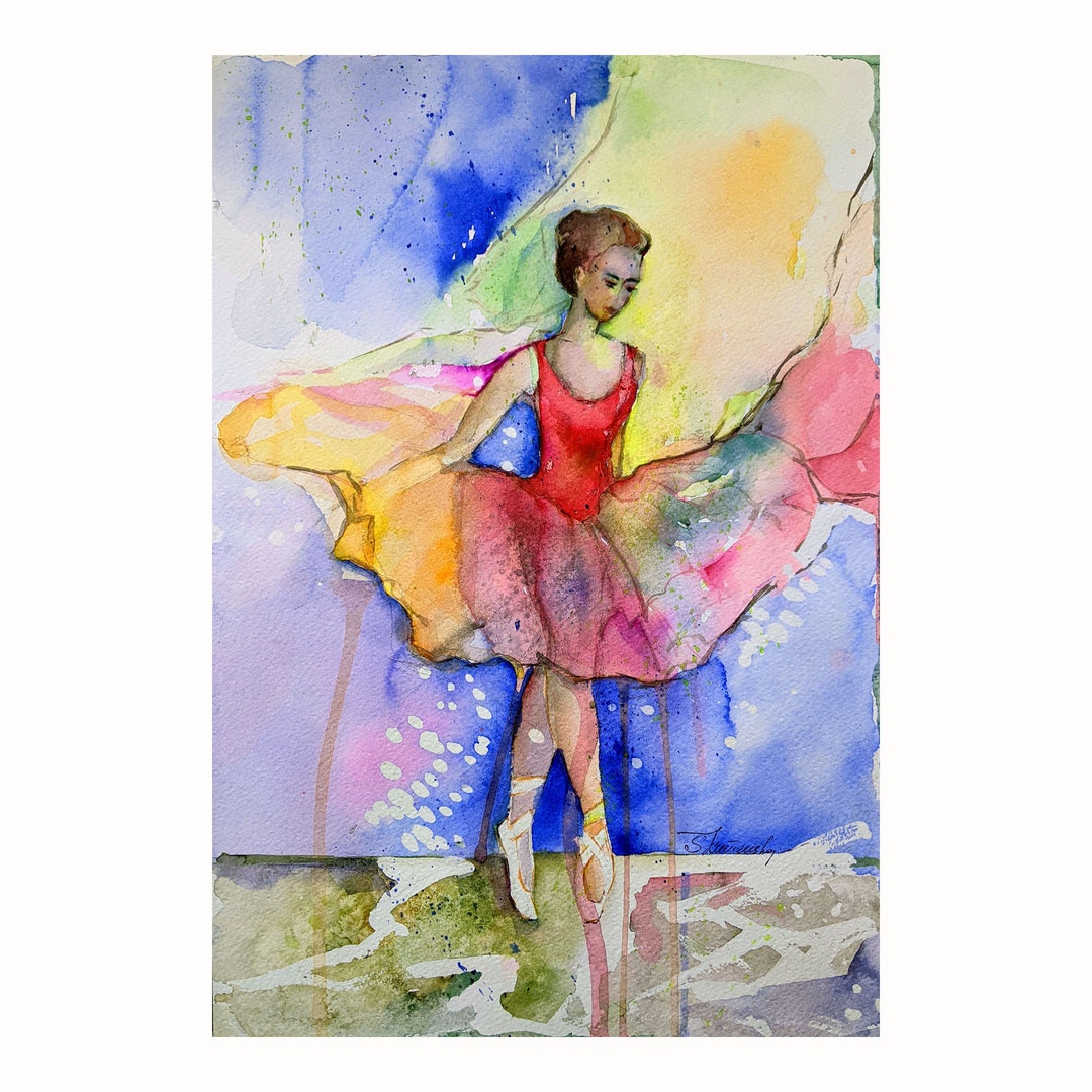 Ballet Dancer Original Watercolor Painting | Dance Art 30x45 Cm | Hand ...