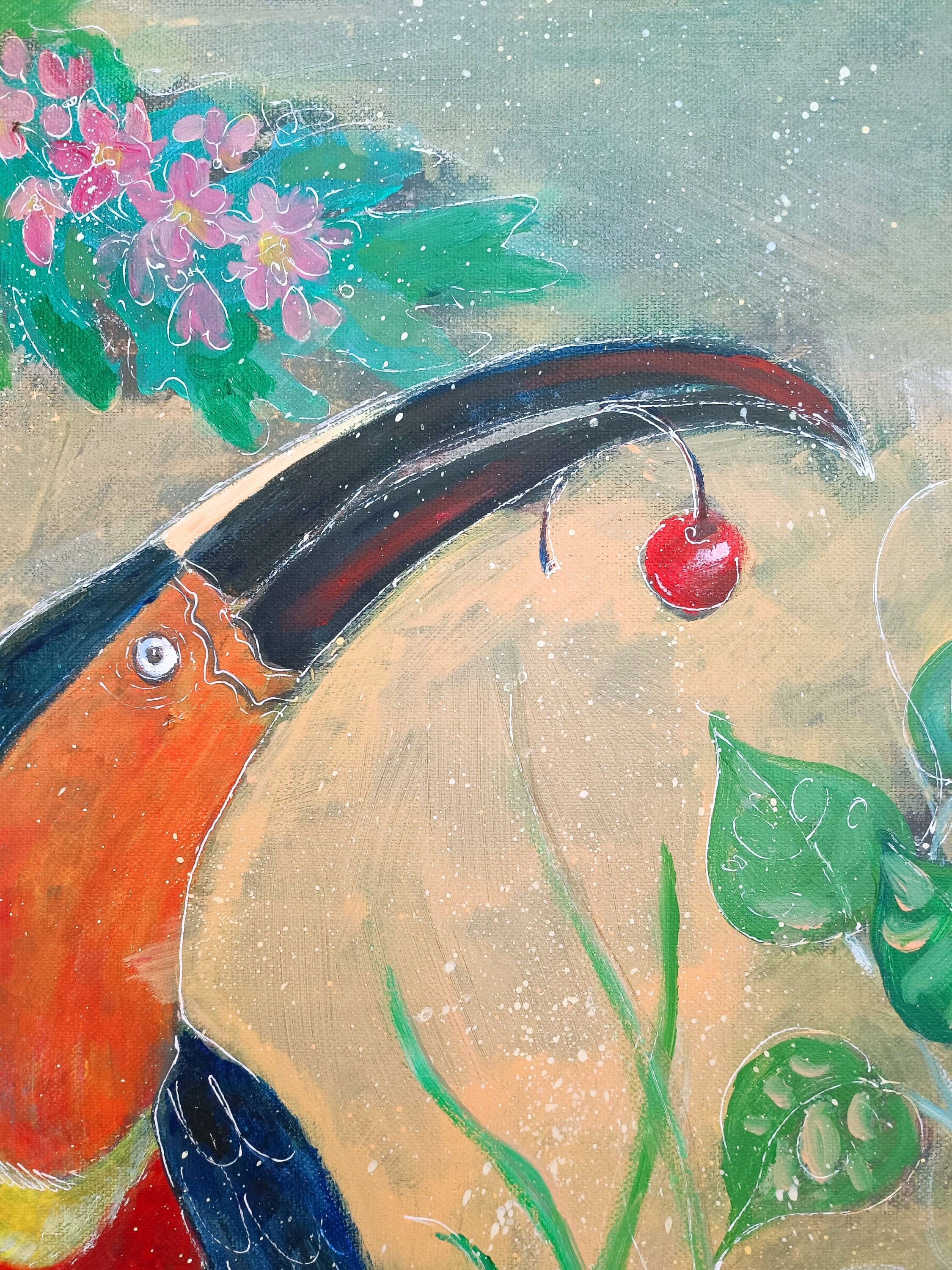 Toucan Acrylic Painting Tropical Birds Original Art Rainforest Wall Art ...