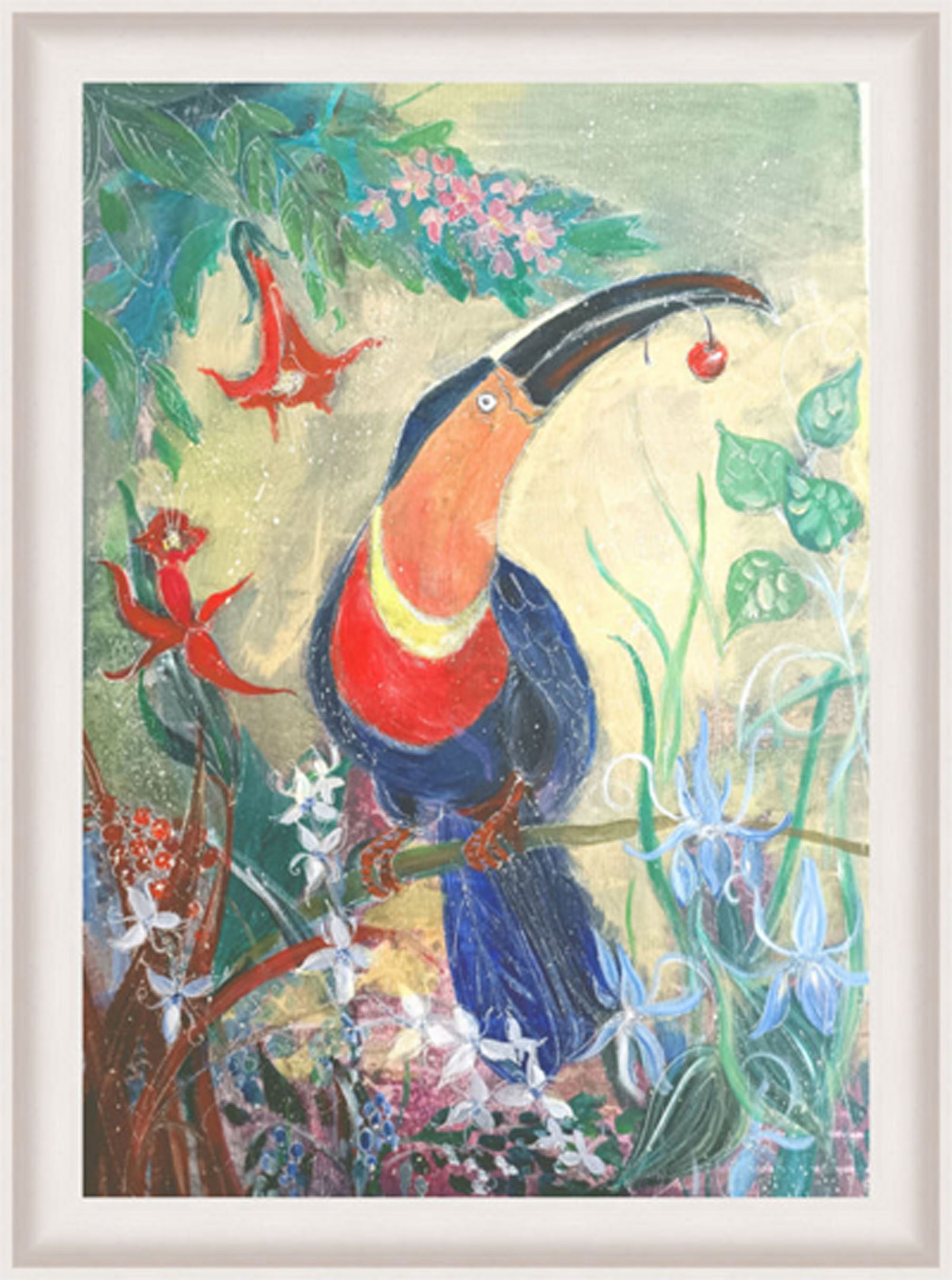 Toucan Acrylic Painting Tropical Birds Original Art Rainforest Wall Art ...