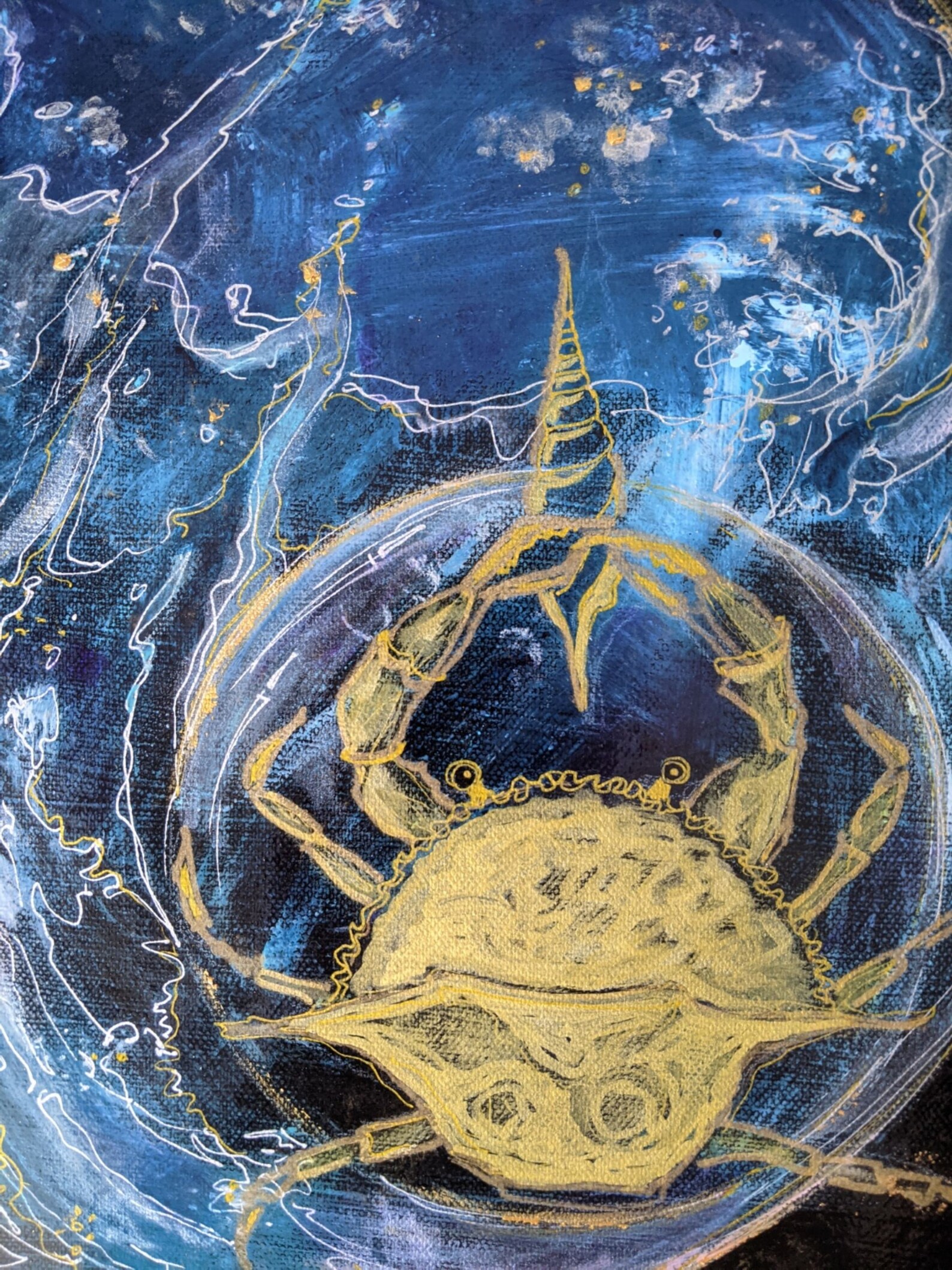 Cancer Zodiac Sign Painting Astrology Vintage Original Canvas Art 16 by ...