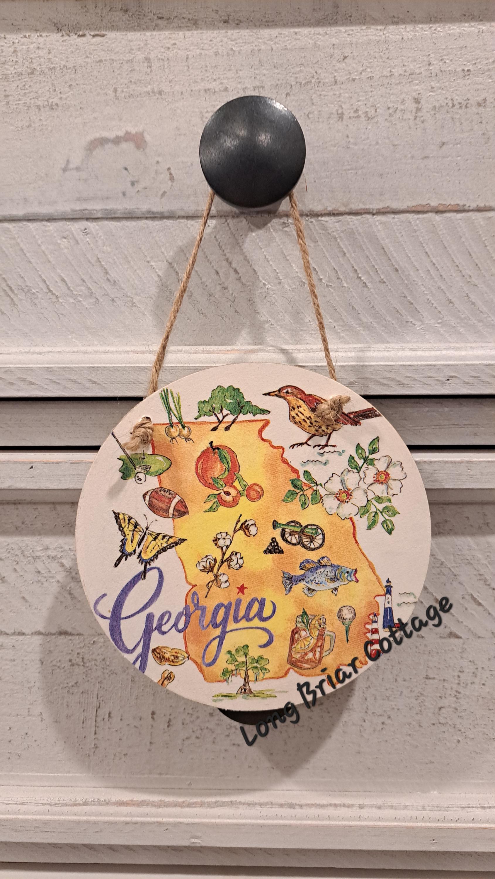 Georgia State Ornament: Rustic Souvenir, Stocking Stuffer - Etsy