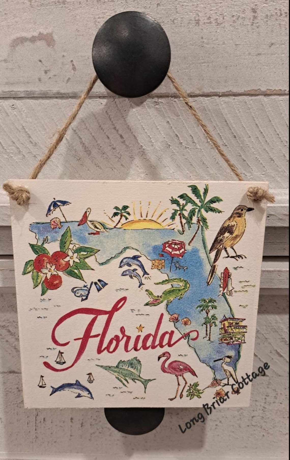Florida State Rustic Ornament, Sunshine State, Christmas Ornament ...