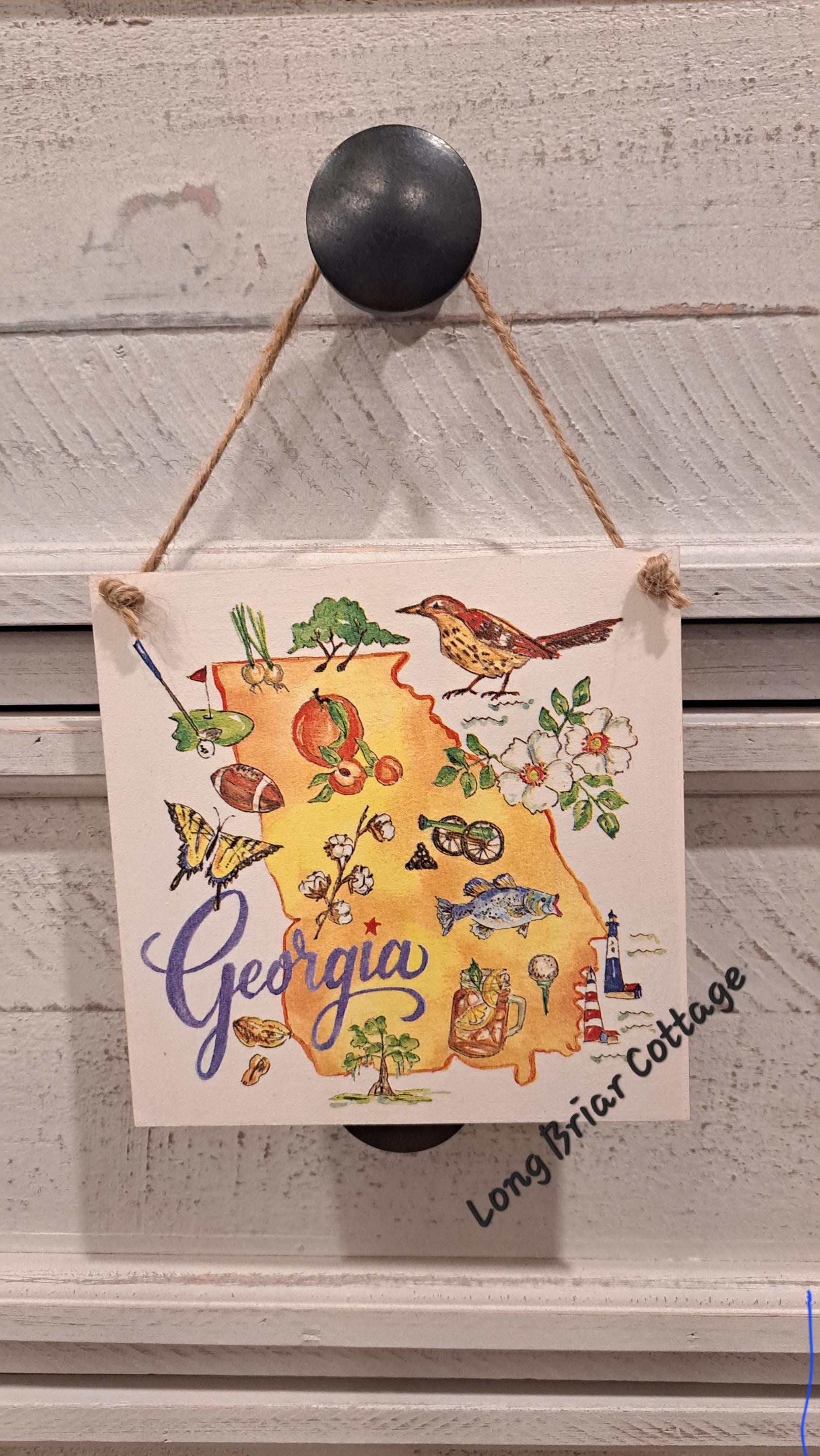 Georgia State Ornament: Rustic Souvenir, Stocking Stuffer - Etsy