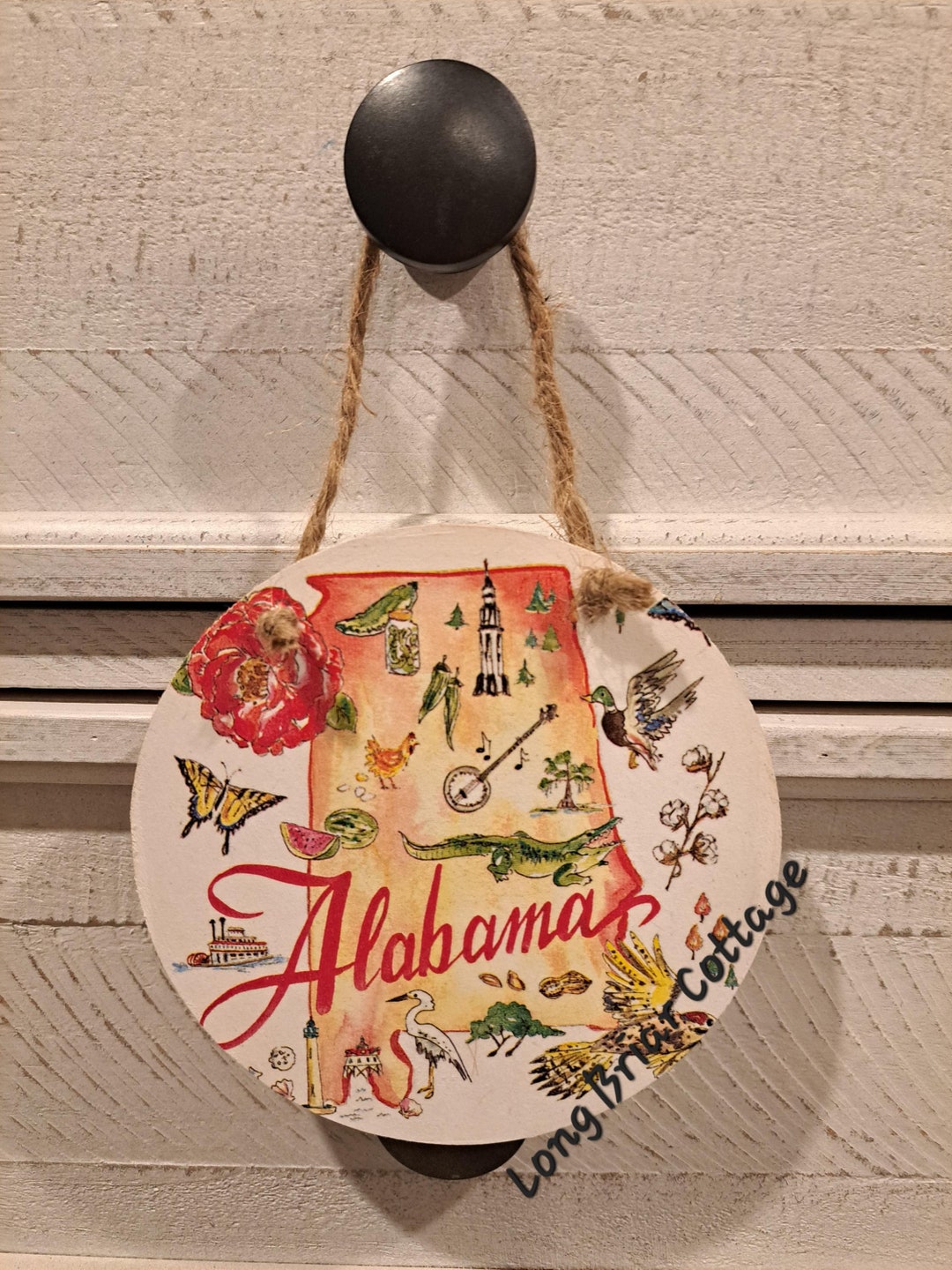 Alabama State Rustic Ornament, Roll Tide, Alabama Christmas, Ornament ...