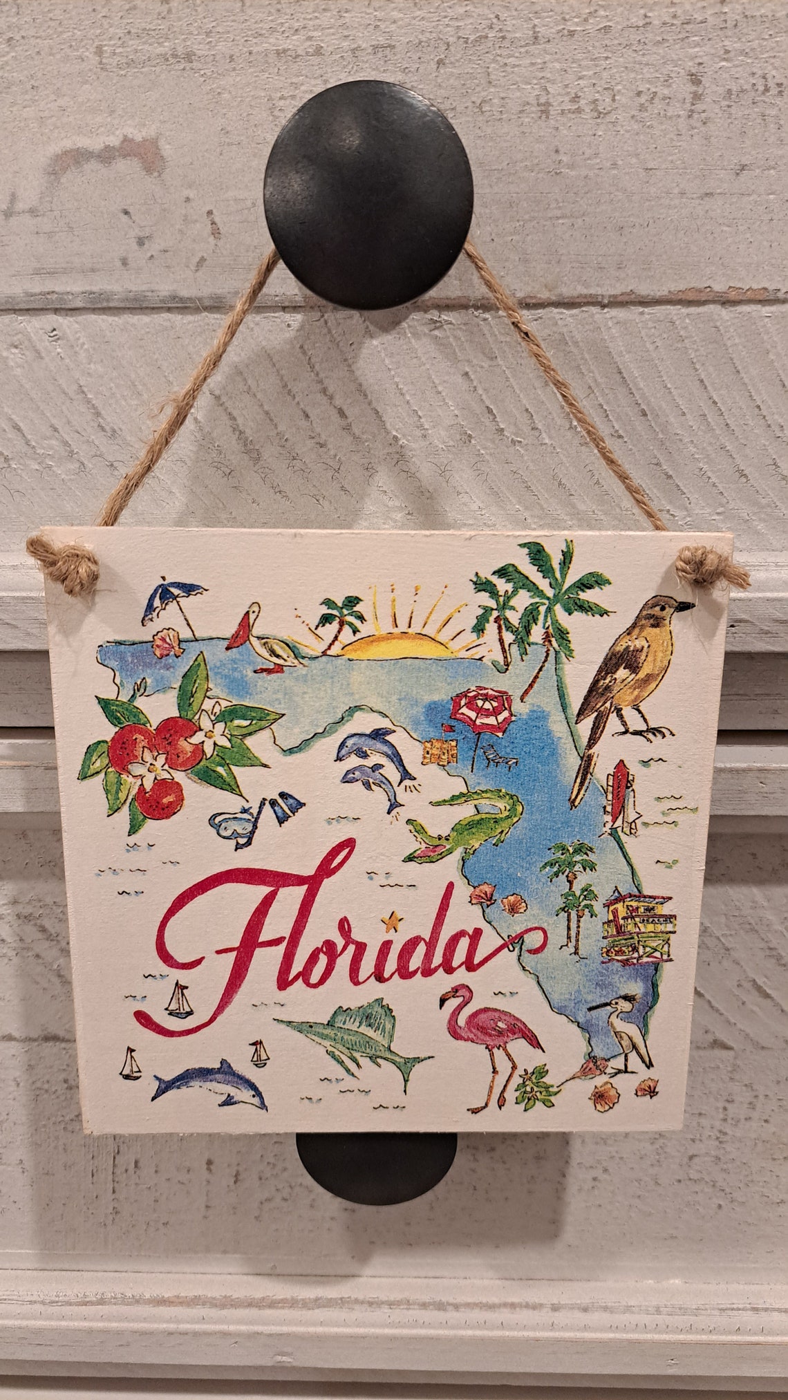 Florida State Rustic Ornament, Sunshine State, Christmas, Christmas ...