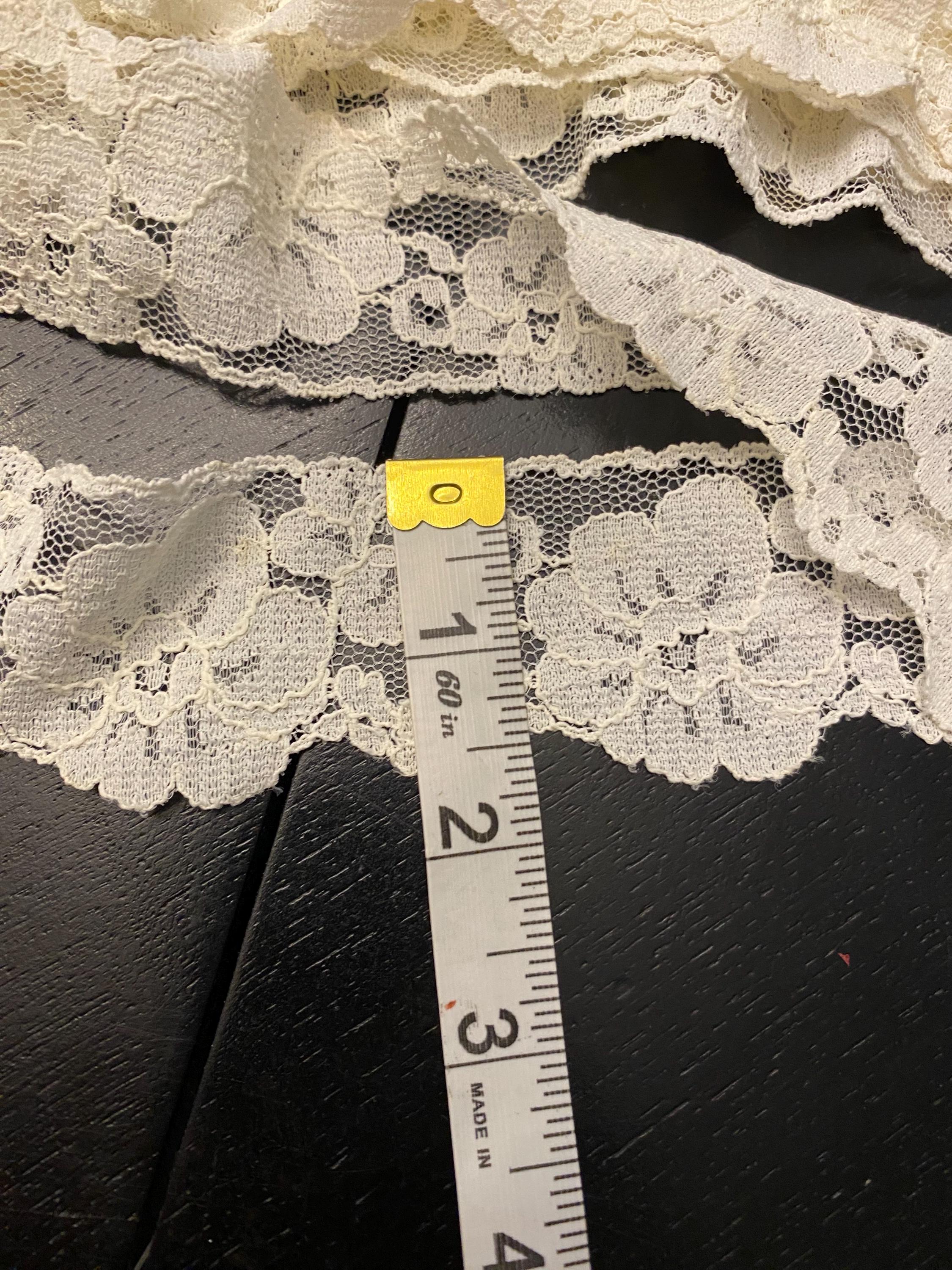 Bridal Lace Trim Wedding Floral Fancy Woven Ivory Floral Lacy Trim 1.5 ...