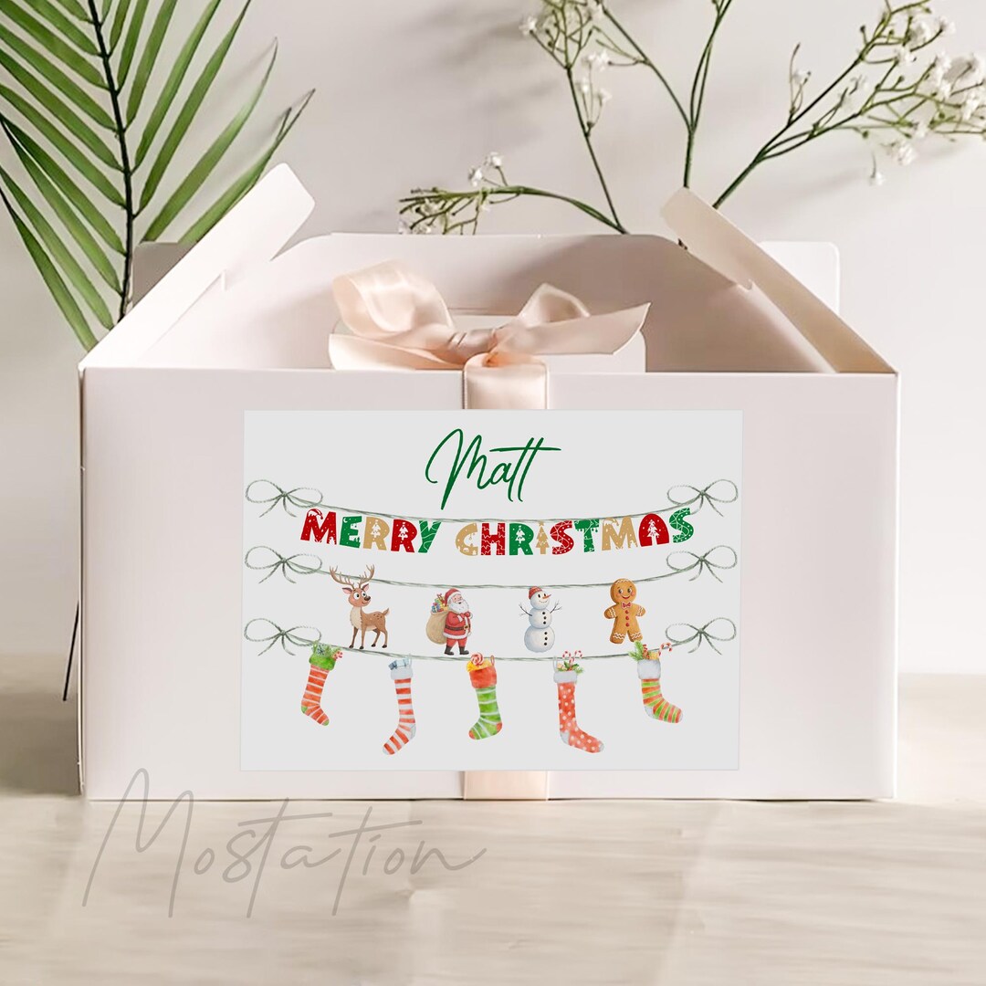 Merry Christmas Gift Boxes, Customized Stockings Gift Bag, Cute ...